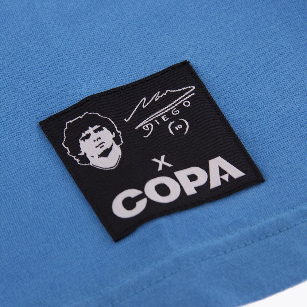 Maradona X COPA Napoli Embroidery T-Shirt - Blue - Sportus - Where ...